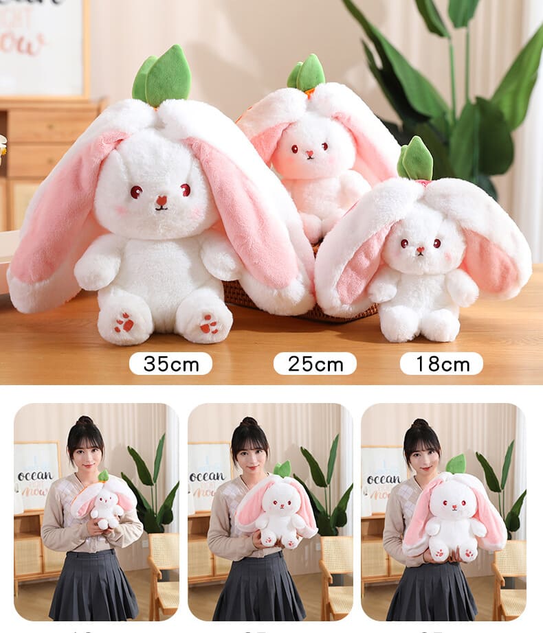 Cute Strawberry Bunny Plush: Doll, Carrot Rabbit, and Birthday Gift for ...